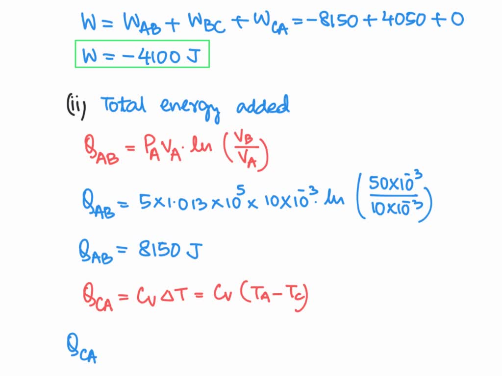 SOLVED A 1 00 mol Sample Of An Ideal Monatomic Gas Is Taken Through