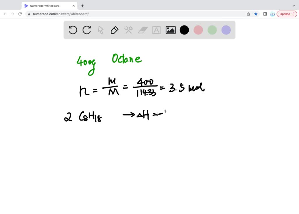 SOLVED: Using the following equation for the combustion of octane ...