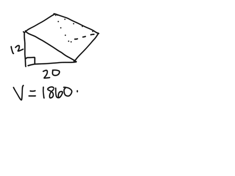 A triangular prism has a height of 18 and the bases are...