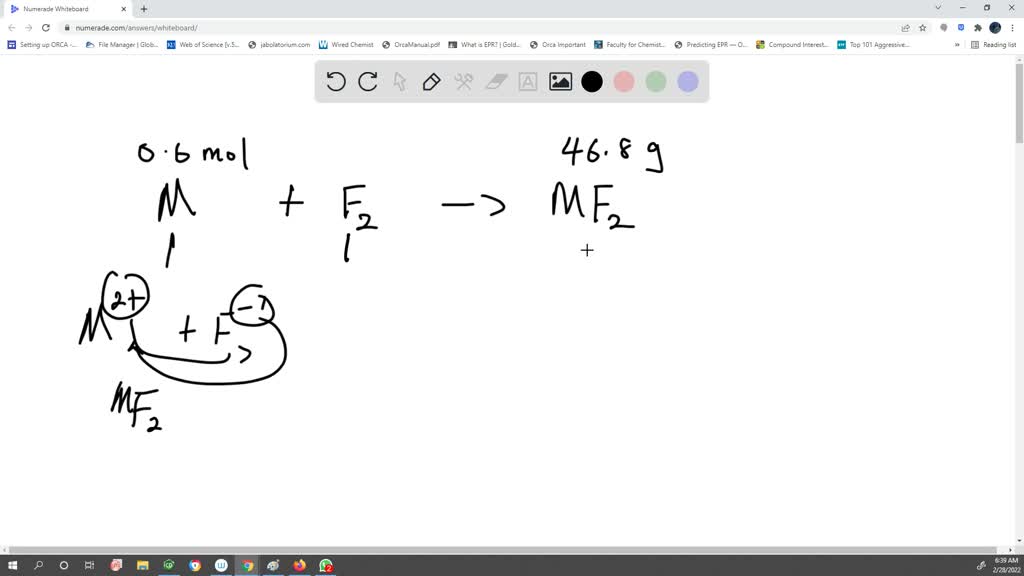 SOLVED: A sample of 0.600 mol of a metal, M, reacts completely with ...