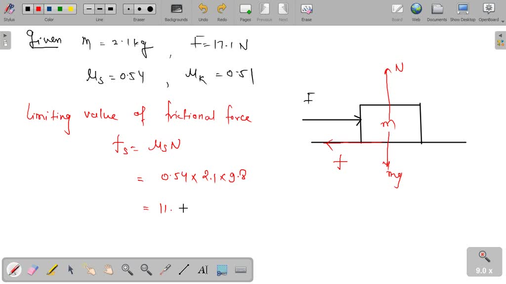 SOLVED: A woman pushes 7.0 kg box across a horizontal floor,applying a horizontal force of 25 ...