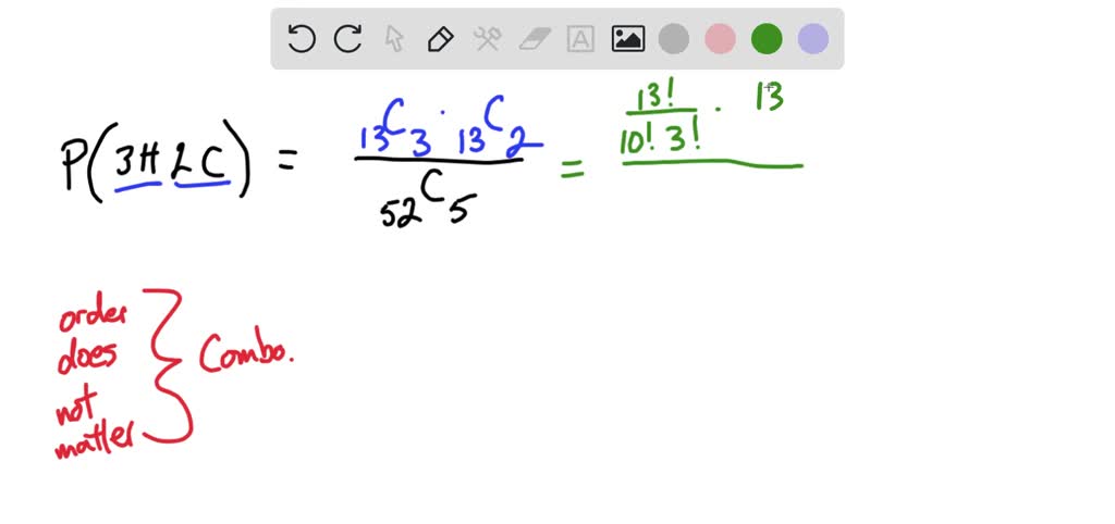 SOLVED: Five cards are drawn from a standard deck of 52 cards. Find the ...