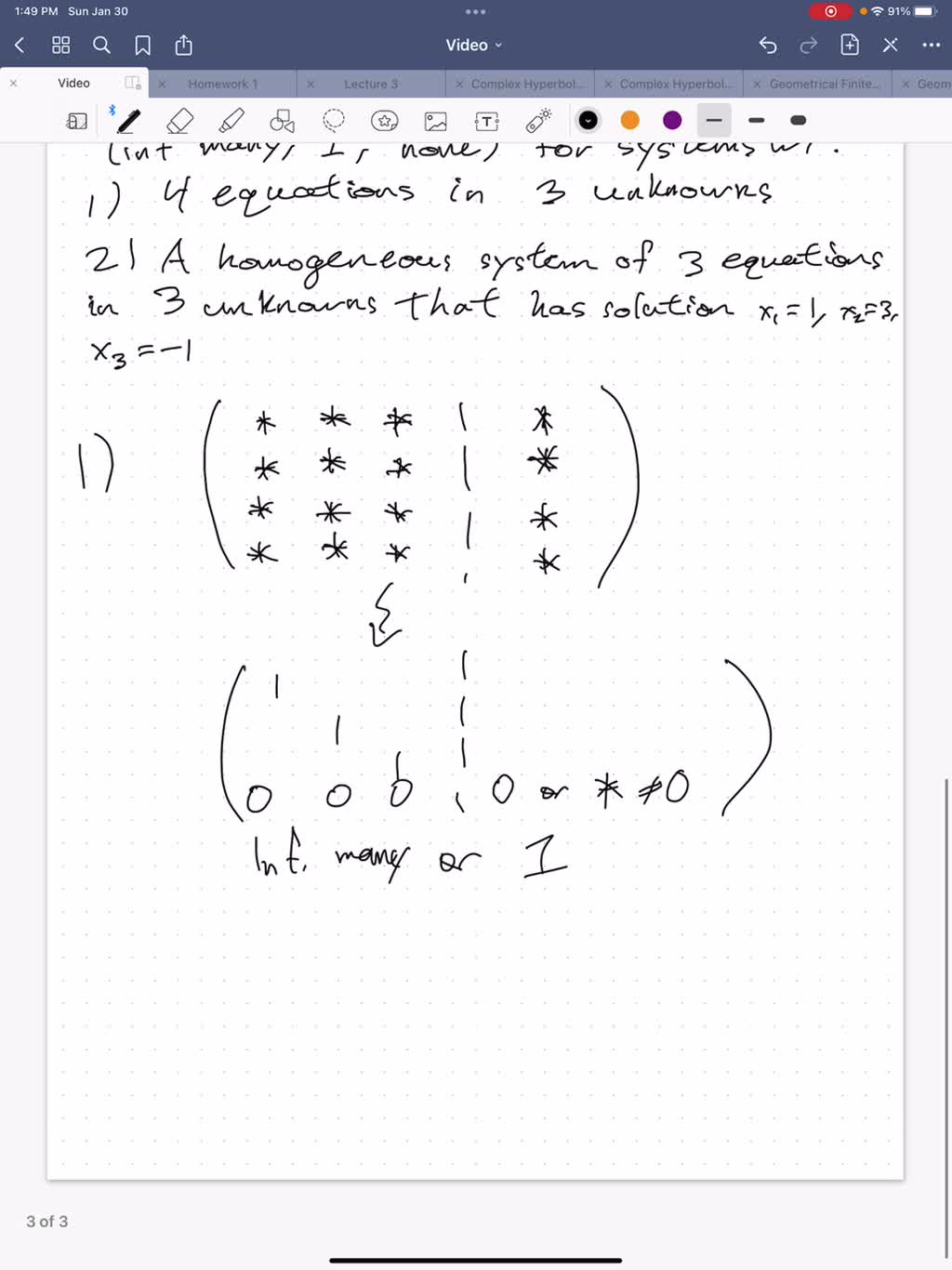 SOLVED: In Exercises 7-18 determine all possibilities for the solution ...