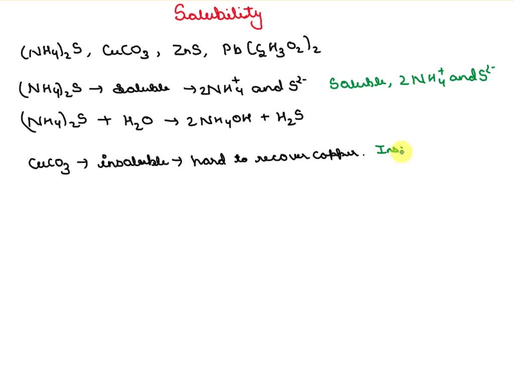 SOLVED: 58. Is each compound soluble or insoluble? For the soluble ...