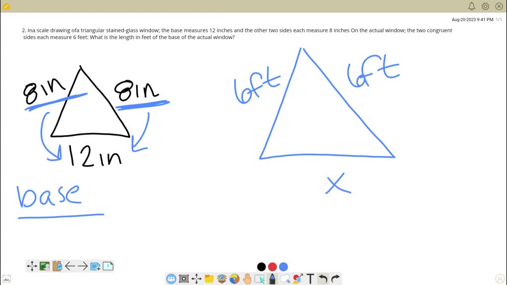 Daisy is making an abstract painting with two triangles. The dimensions of the painting are ...