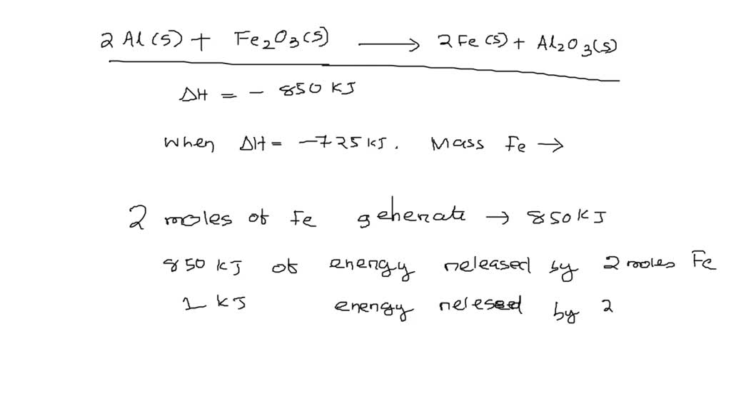 Solved Consider The Following Reaction 2 Al S Fe2o3 S → 2 Fe S