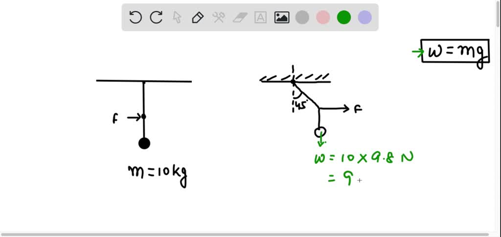 SOLVED: A mass of 10kg is suspended vertically by a rope from the roof ...