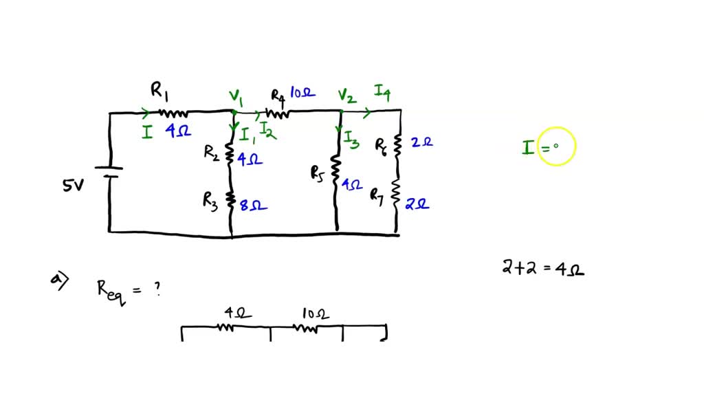 SOLVED: 4-A Mixed circuit of parallel and Series is given as follow Caleulate Equivalent ...