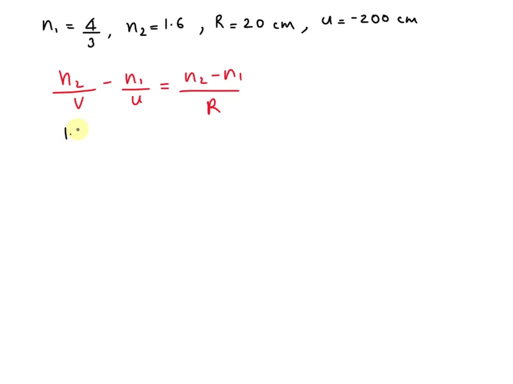 Solved A Convex Refracting Surface Of Radius Of Curvature 20 Cm Separates 2 Media Of Refractive