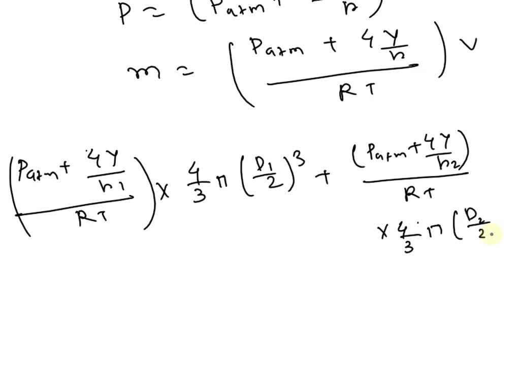 SOLVED: A soap bubble of diameter D1 coalesces with another bubble of ...