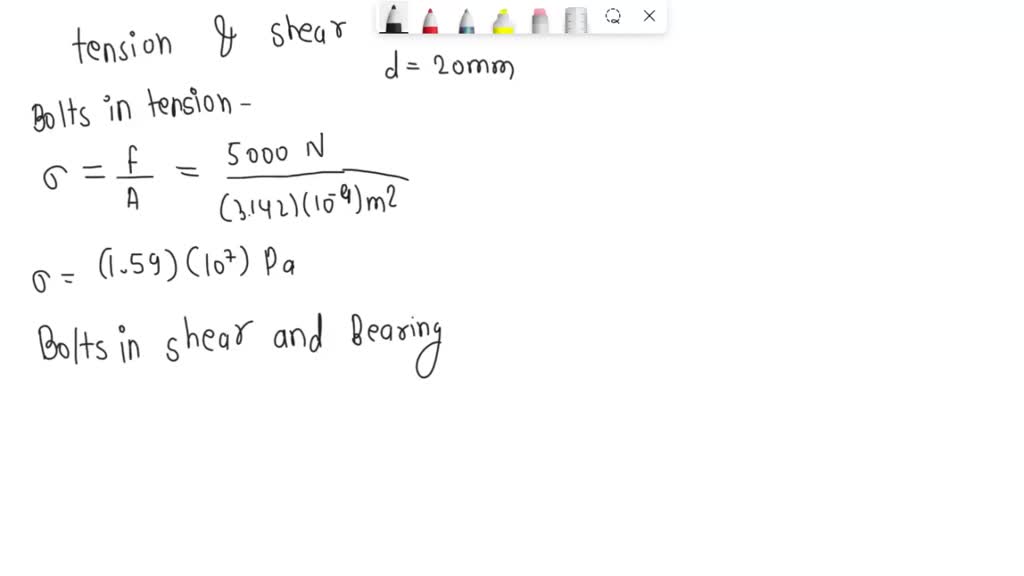 SOLVED: Two plates are connected using three 20-mm-diameter bolts as ...
