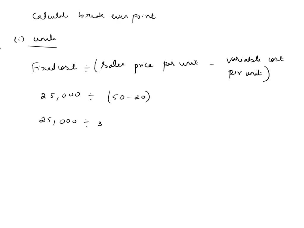 SOLVED: Requirements: 13 Calculate the break-even point in units and dollars (chapter 4, text) 2 ...