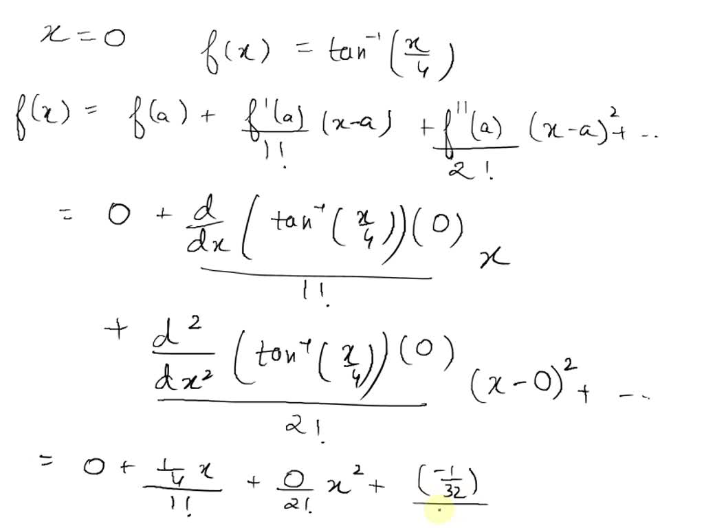 SOLVED: point) For the following function, find the full power series ...