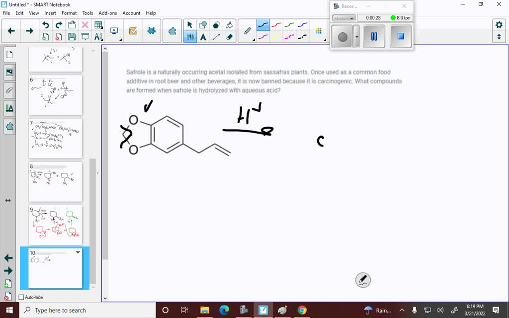 SOLVED: Safrole is a naturally occurring compound isolated from ...