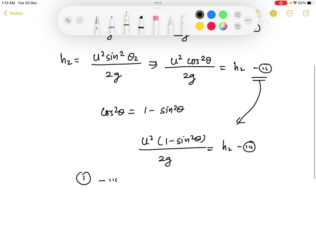 A ball is thrown at an angle theta and another ball at an angle 90 minus theta with the ...
