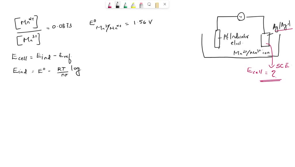 SOLVED: An electrochemical cell is composed of a platinum indicator ...