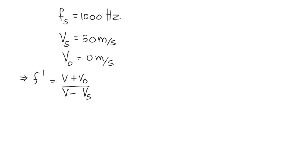 SOLVED: A sound source with 1000 Hz frequency moves at 50.0 m/s toward ...