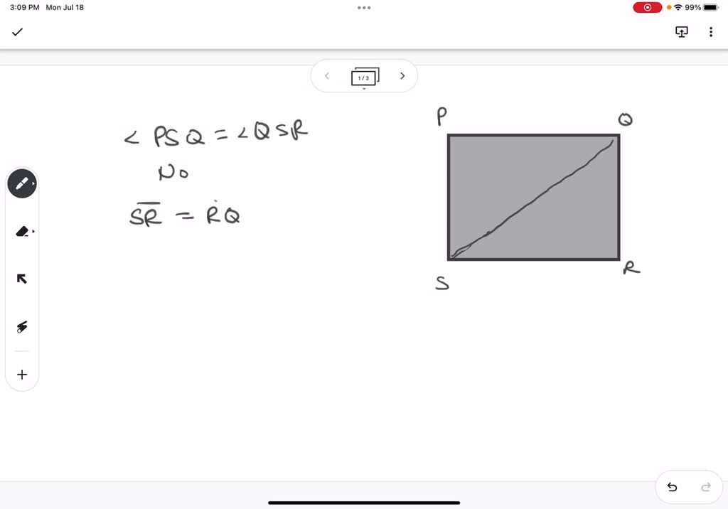 SOLVED: If quadrilateral PQRS is a rectangle, then which of the following is true? âˆ PSQ â‰… âˆ ...