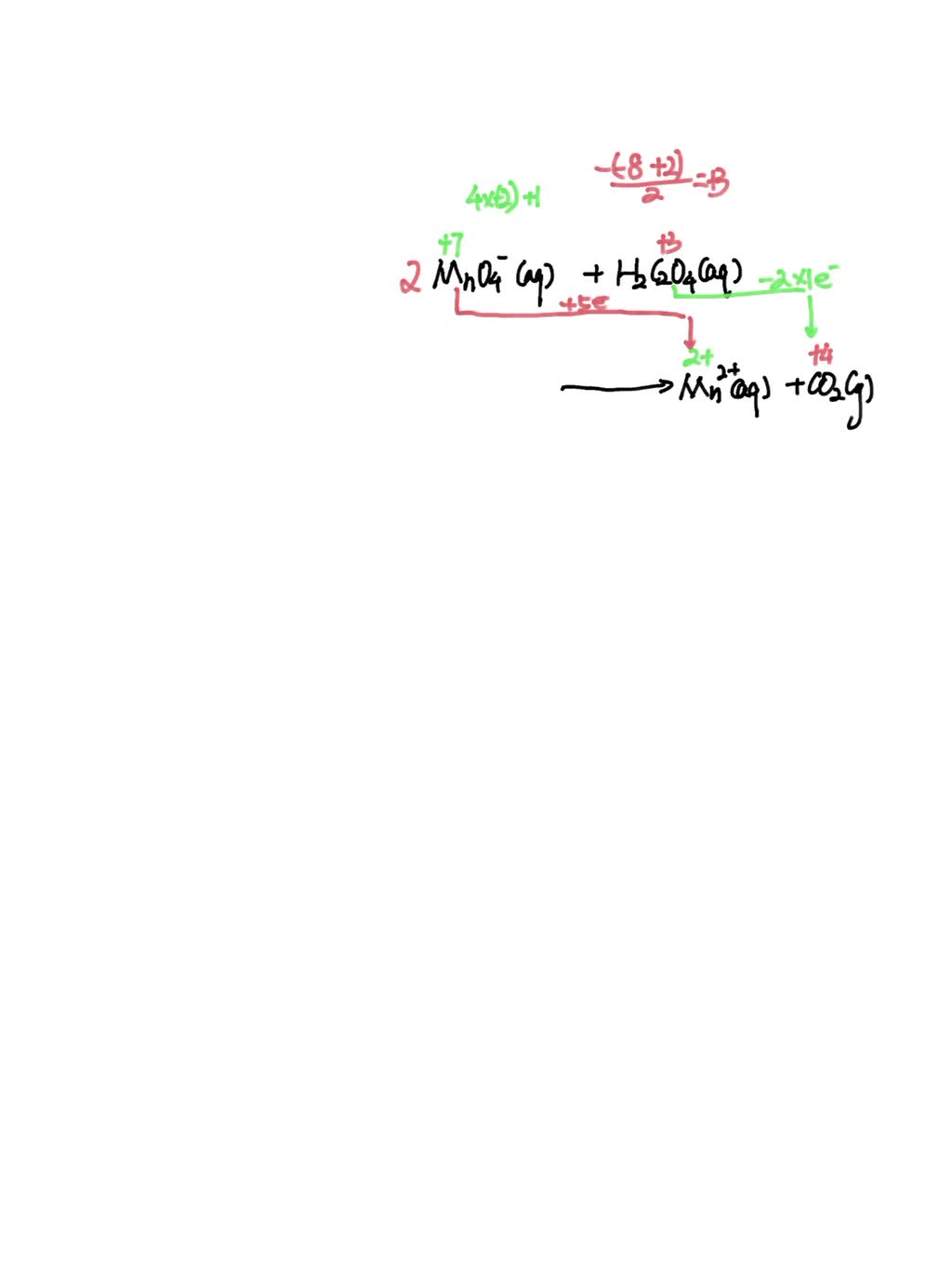 SOLVED: Balance the following redox reaction in acidic solution using ...