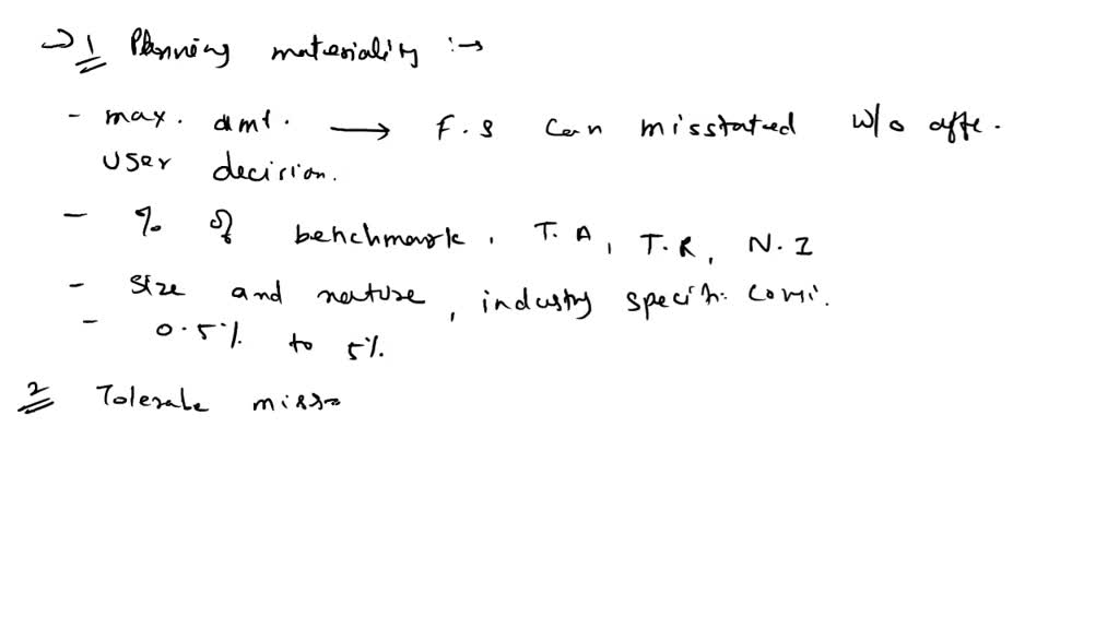 SOLVED: In this mini-case, you will determine planning materiality as ...