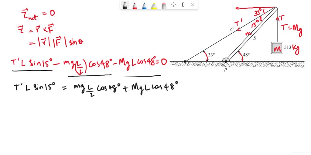 SOLVED: The system shown is in equilibrium. The mass hanging from the ...