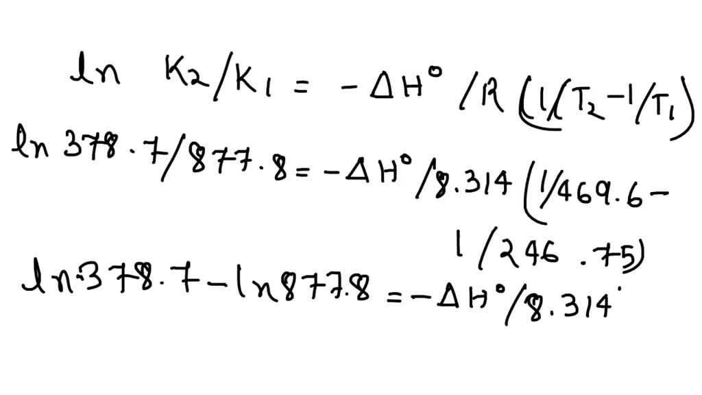 Solved Linear Regression Vant Hoff Plot The Equilibrium Constant 5999