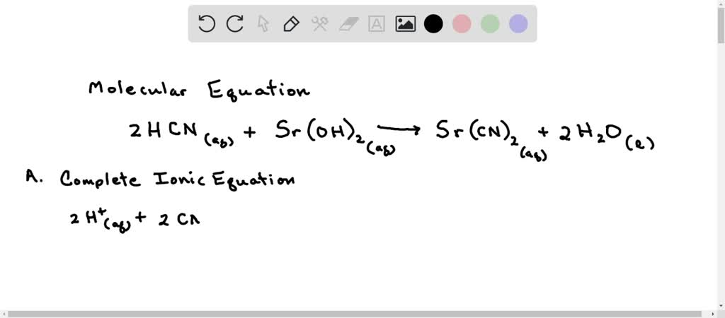 SOLVED: A) Write a balanced complete ionic equation for the following ...