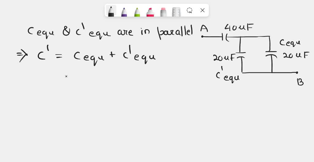 SOLVED: Find the equivalent capacitance of the combination of capacitors between the points A ...
