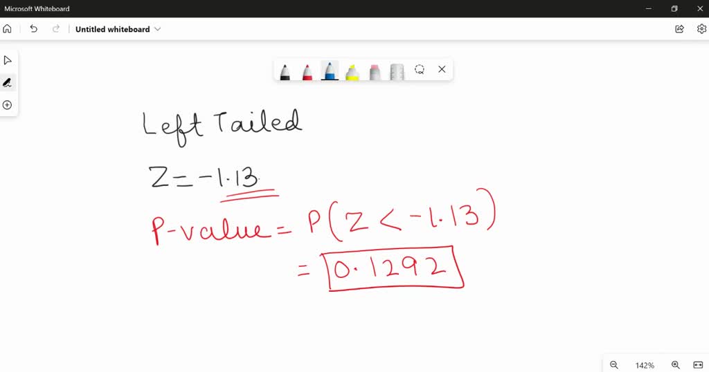 SOLVED: Find the P-value for a left-tailed hypothesis test with a test ...