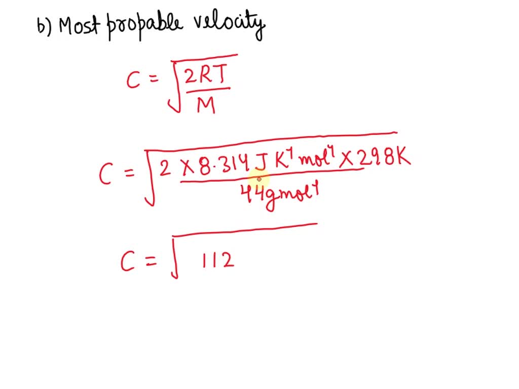 SOLVED: For a sample of CO2 gas at room temperature (298 K) calculate:a. Root mean square ...