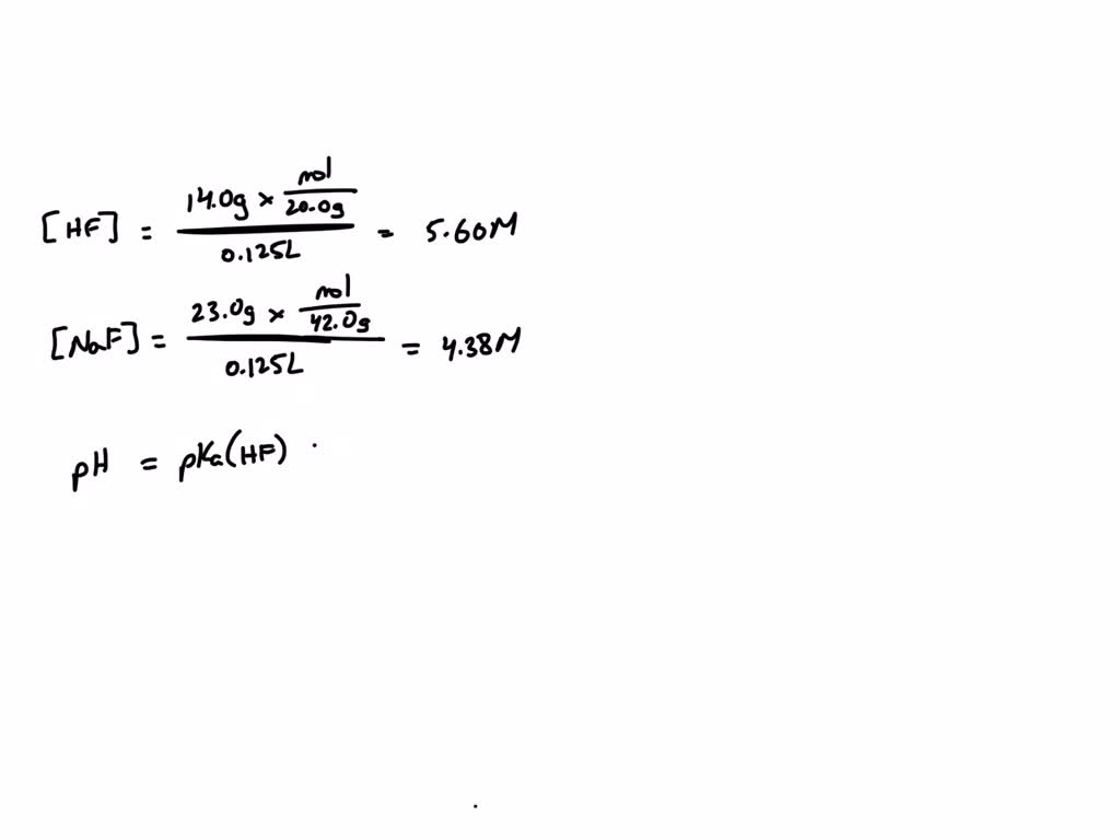 SOLVED: Use the Henderson-Hasselbalch equation to calculate the pH of each of the following ...