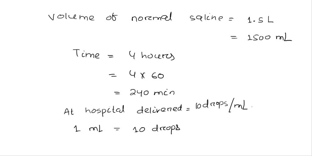 SOLVED: A dose of 30 mEq KCL has been added to 1 L of normal saline ...