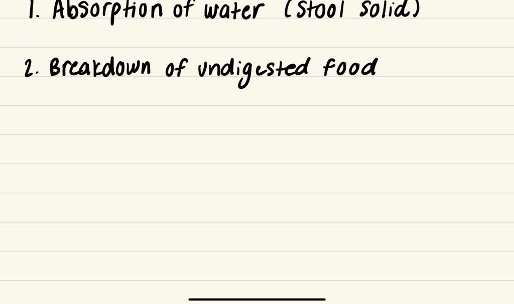 SOLVED: 4. What happens to the food as it reaches the large intestine ...