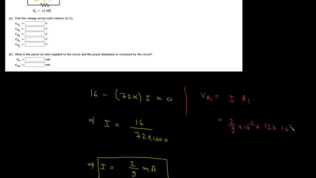 SOLVED: 'In an experiment tO find the power dissipated across Rz; sndent uses the circuit shown ...