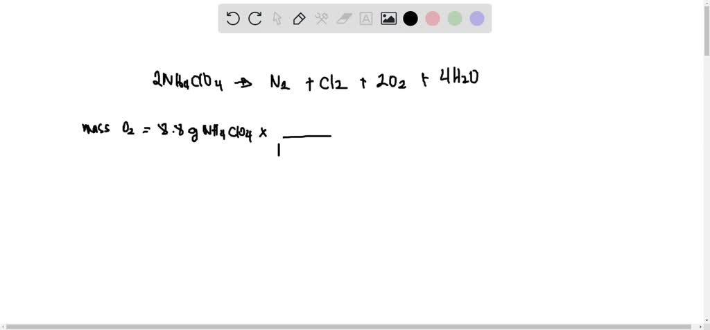 SOLVED: Ammonium perchlorate NH4ClO4 is the solid rocket fuel used by ...