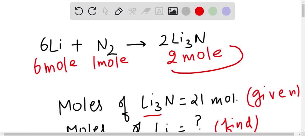 SOLVED: 15) Lithium and nitrogen react in a combination reaction to produce lithium nitride: 2Li ...