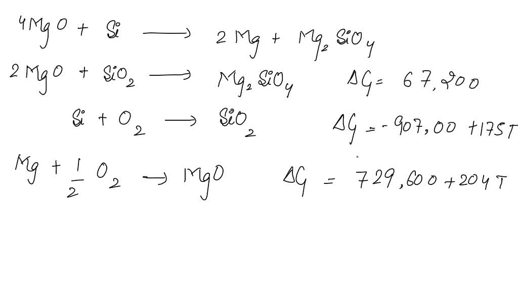 SOLVED: Calculate the vapor pressure of Mg exerted at 1400Â°C by the system in which the ...