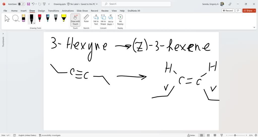 SOLVED: Outline the synthesis of (Z)-3-hexene from 3-hexyne. Also, show appropriate reagents and ...