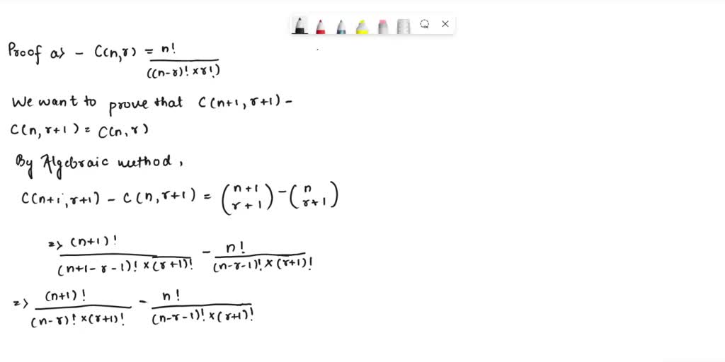 SOLVED: Text: Discrete Structures Recall that C(n,r) counts the number of ways to choose r items ...
