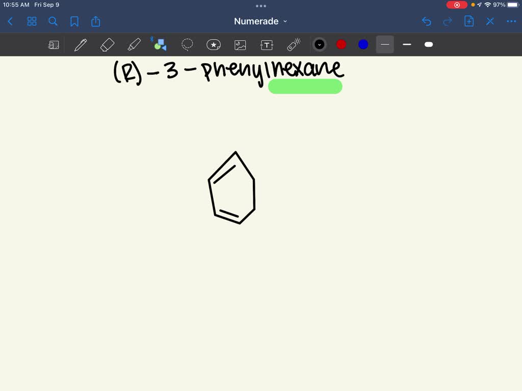 SOLVED: Draw the structure of (R)-3-phenylhexane.