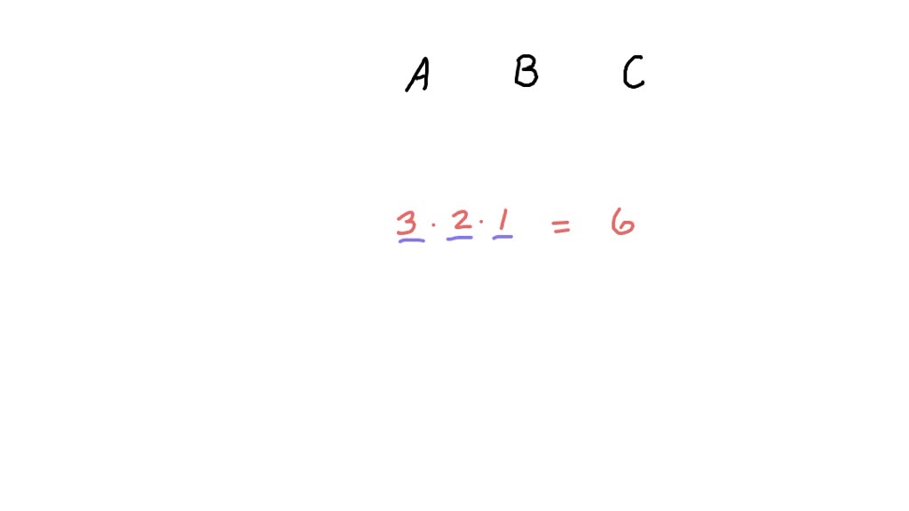 SOLVED: Suppose we want to choose letters, without replacement, from the letters A, B, and C ...