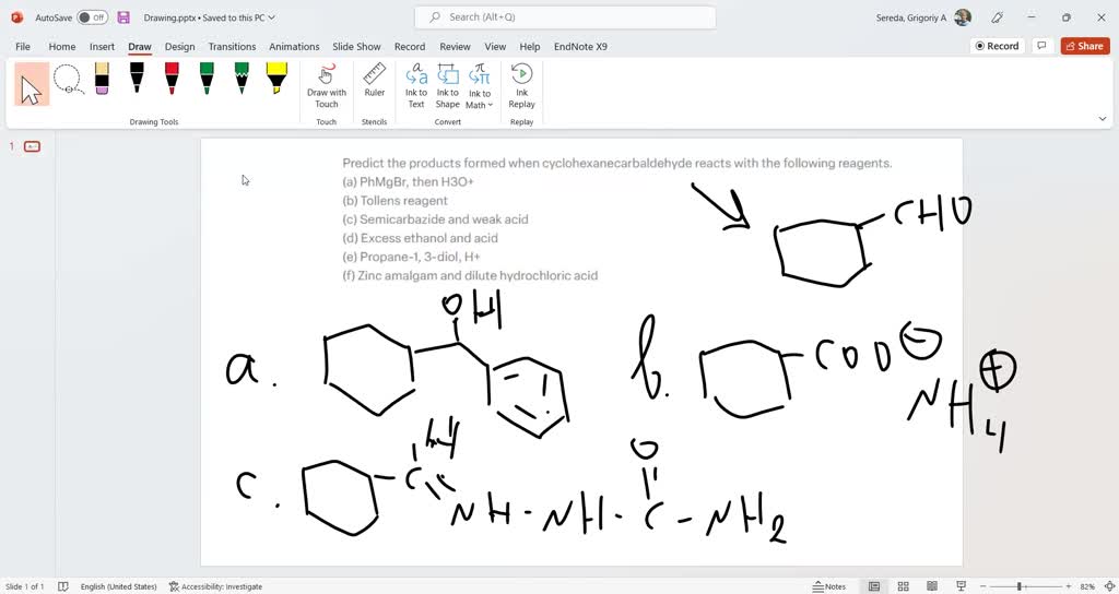 SOLVED: Predict the products formed when cyclohexanecarbaldehyde reacts ...