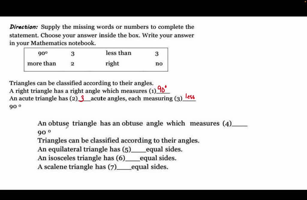 SOLVED: 'Help meee pls 5 points nalang Direction: Supply the missing ...