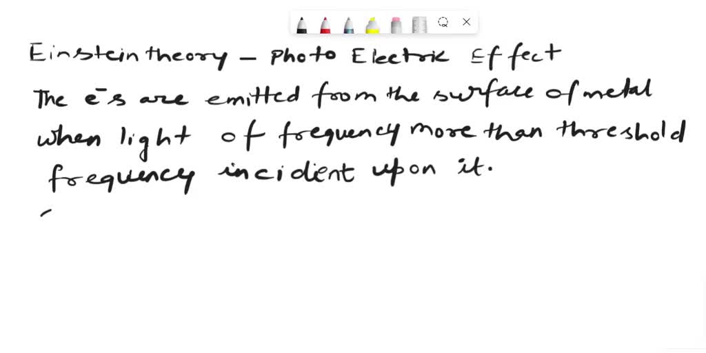 SOLVED: Discuss Einstein’s theory of Photoelectric effect. What ...