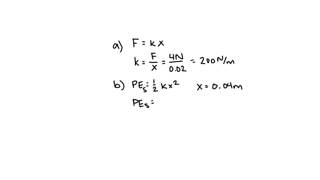 SOLVED: 2 Consider the force-displacement data for a spring as shown in ...