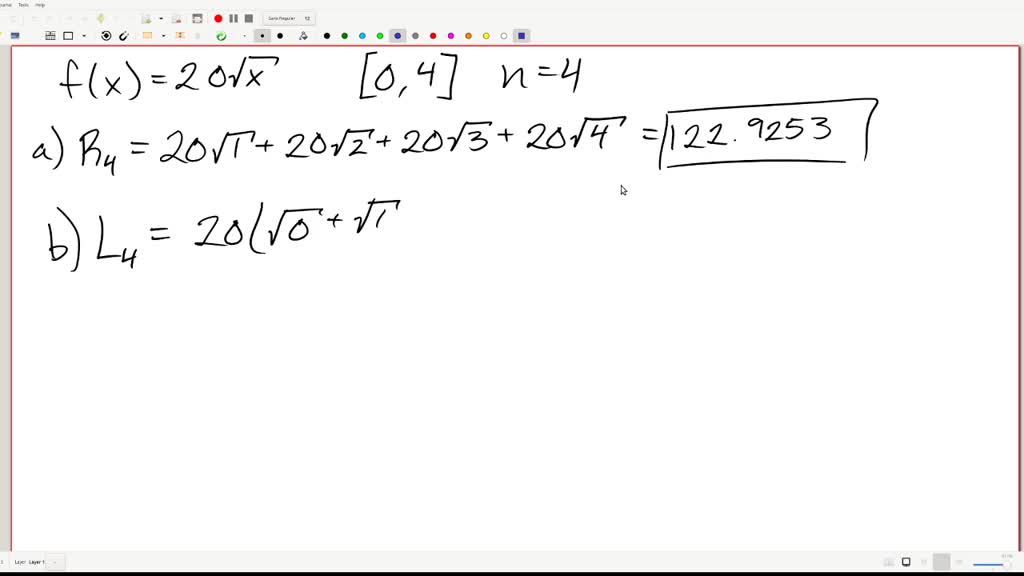 SOLVED: 2 Estimate the area under the graph of f (x) = Vx from x = 0 to x = 4 using four ...