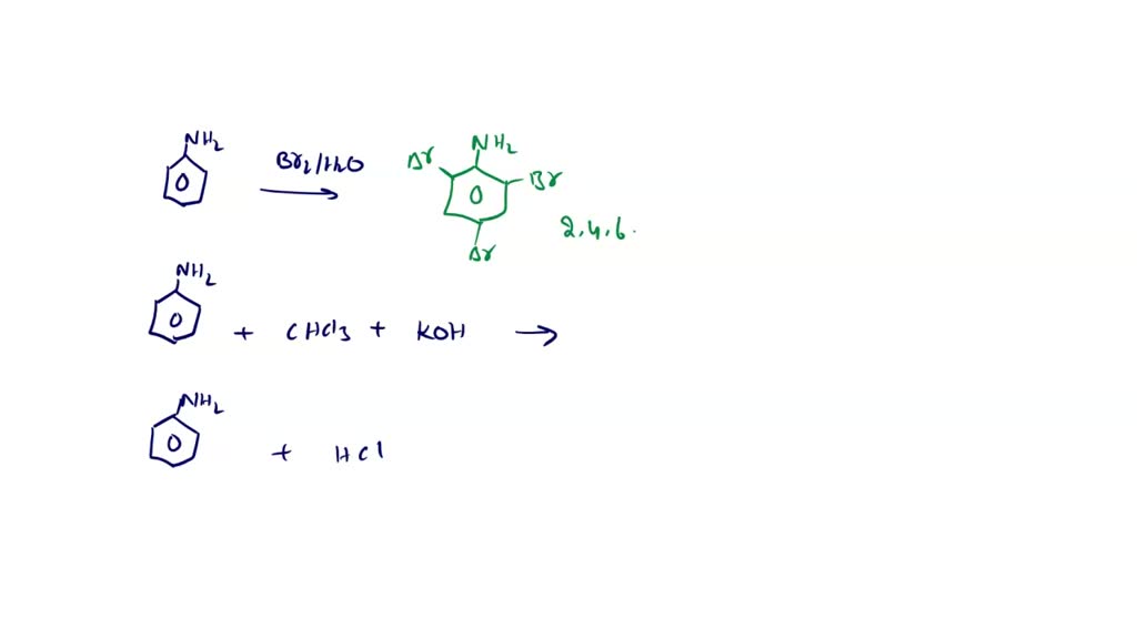 SOLVED: Write the chemical equations involved when aniline is treated ...