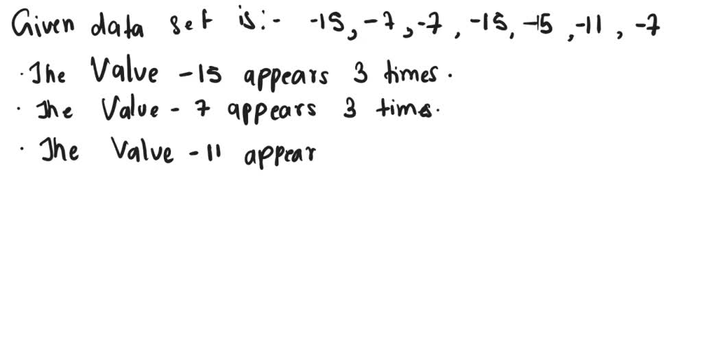 SOLVED: Consider the following data: -3, -13, 5, 0, 12, 11. Step 3 of 3 ...