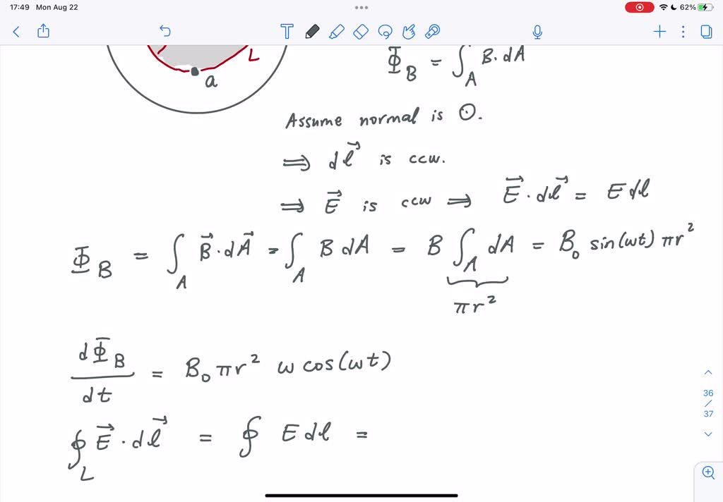 SOLVED: (13 pts) The figure shows uniform magnetic field confined to cylindrical volume of ...