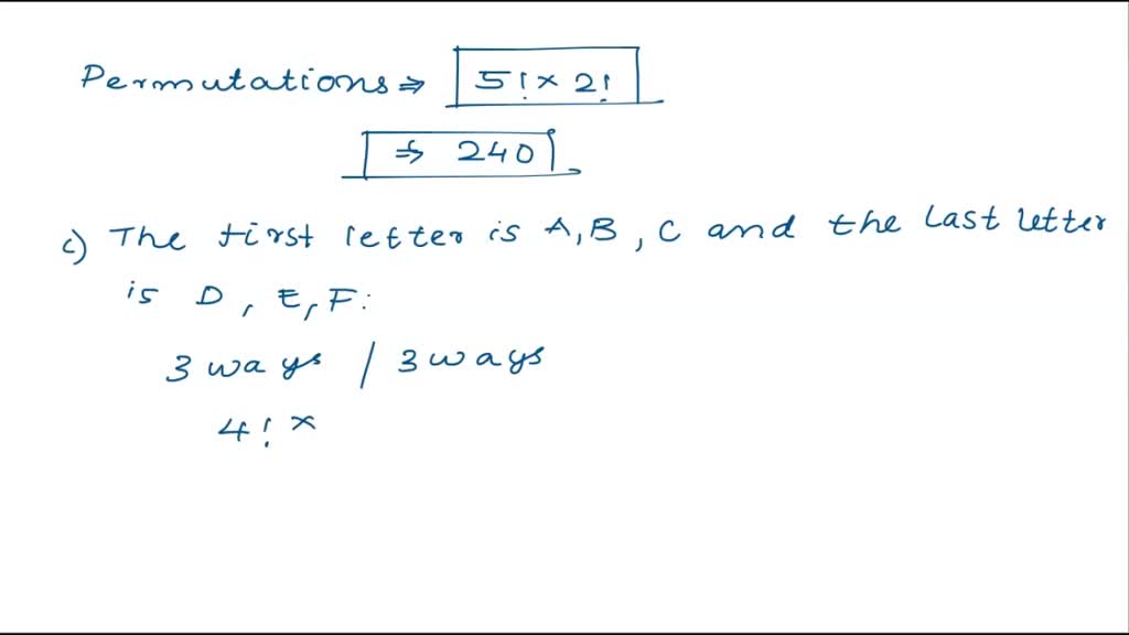 SOLVED: Problem 2: How many different four letter strings can be formed from the letters A,B,C,D ...